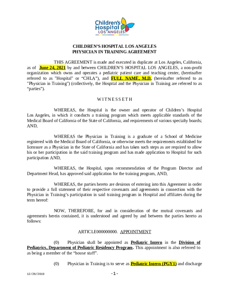 Children's Hospital Los Angeles Medical Group Agreed to Pay ... Doc ...