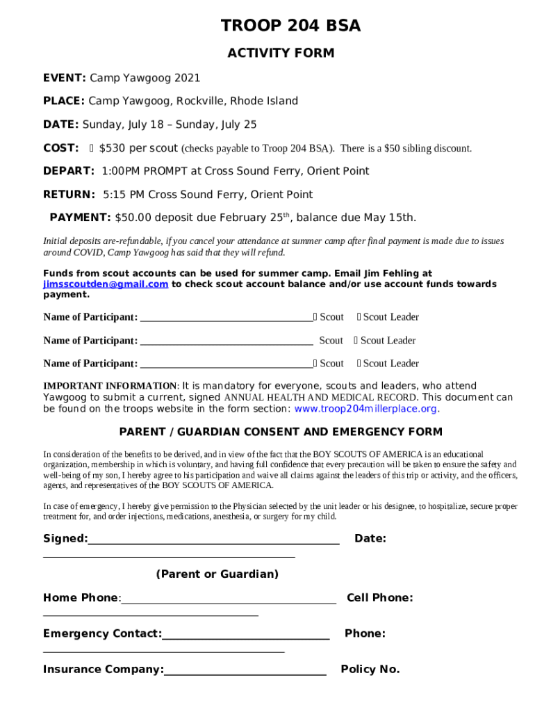 troop 204 bsa activity Doc Template | pdfFiller