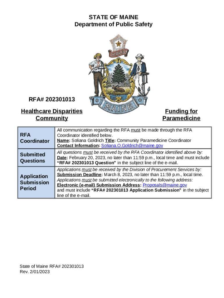 Healthcare Disparities Funding for Community Paramedicine Doc Template ...