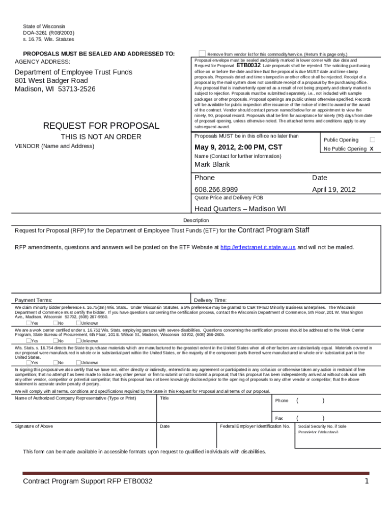 Online dhs wisconsin (RFP) 1748 DHCAA-JS Doc Template | pdfFiller