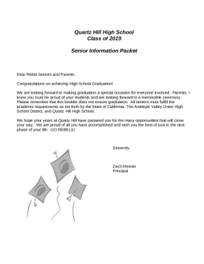 Directions for completing the Senior Brag / Profile Sheet Doc Template ...