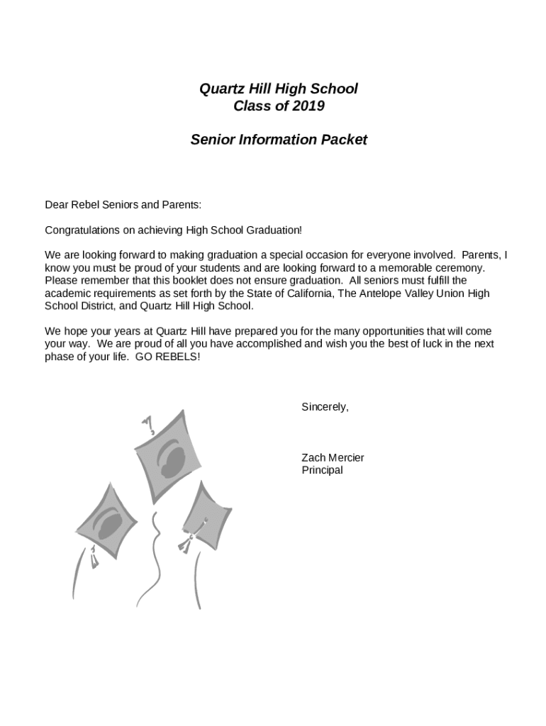 Directions for completing the Senior Brag / Profile Sheet Doc Template ...