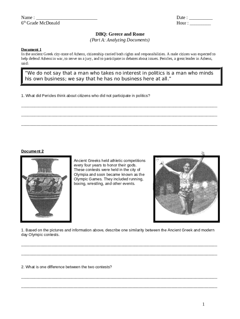 Free Essay: Ancient Greece and Rome DBQ - 1310 Words Doc Template ...