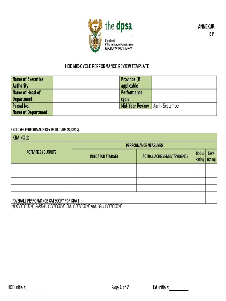 Free Mid-Year Employee Perance Review Template Doc Template | pdfFiller