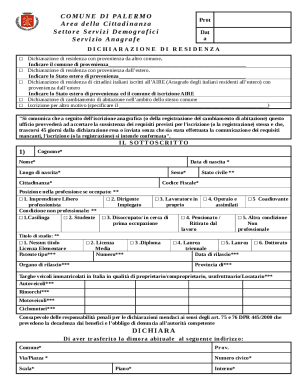 Cambio di Residenza - Comune di Mestrino Doc Template | pdfFiller