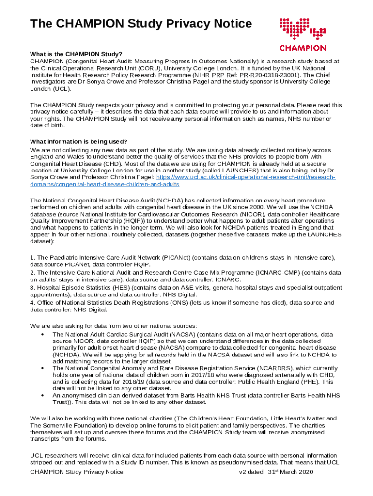 CHAMPION trial rationale and design: the long-term safety ... Doc Template | pdfFiller