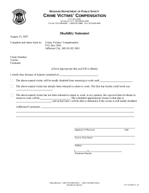 Crime Victims' Compensation s & Applications - dps mo Doc Template ...