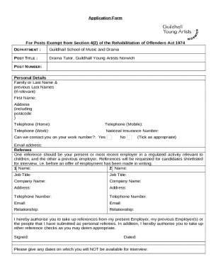 Guildhall Young Artists King's Cross Application Doc Template | pdfFiller