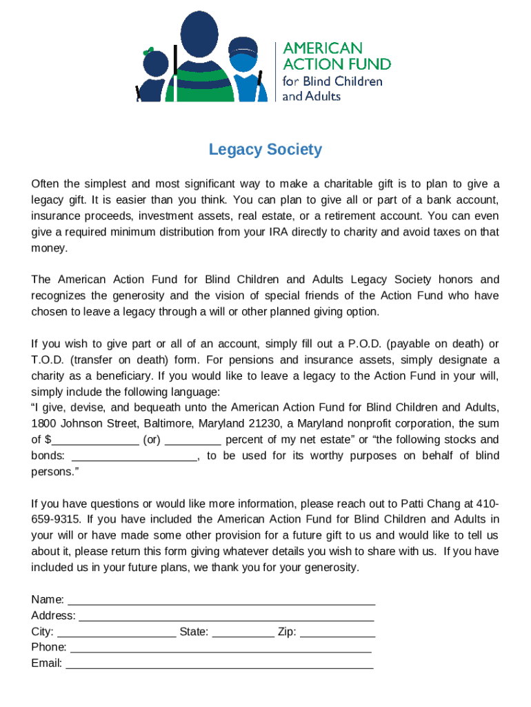 Legacy Gifts: What They Are and How to Get Them Doc Template | pdfFiller