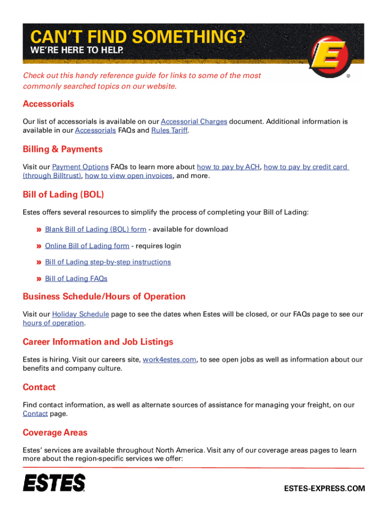 Fillable Online The ABCs of LTL Accessorials: When, What & How to Avoid ...