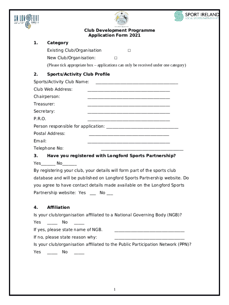 Overview: A Sports Club is an organization ed in Doc Template | pdfFiller