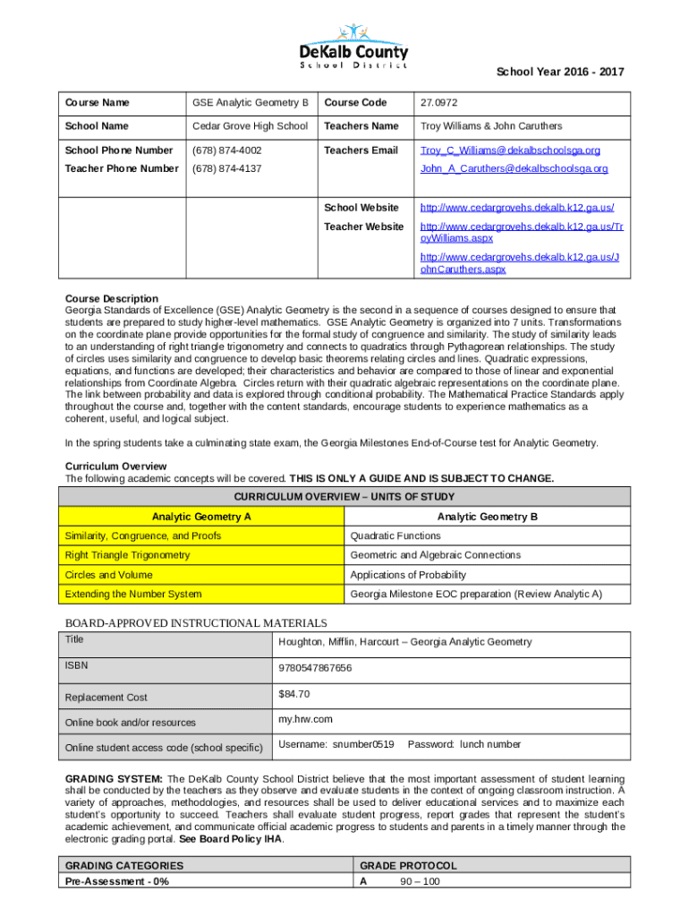 Sixth Grade Mathematics Syllabus - Cedar Grove High School Doc Template ...