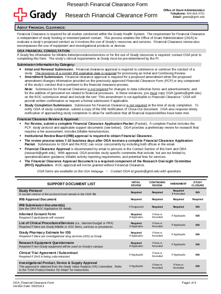 - OGA Research Financial Clearance Doc Template | pdfFiller