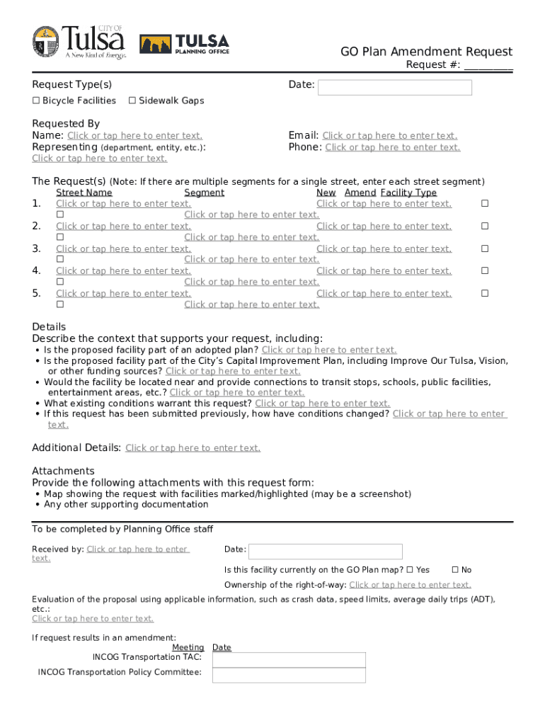 GO Plan Amendment Request Doc Template | pdfFiller