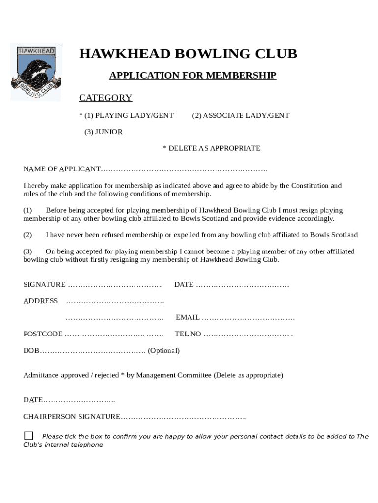 ASSOCIATE MEMBER APPLICATION - The Yonkers Yacht ... Doc Template | pdfFiller