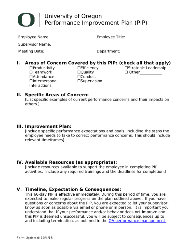 Faculty Perance Improvement Plan Template Doc Template | pdfFiller
