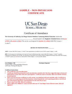 samplephysicians cme certificate - Studylib Doc Template | pdfFiller