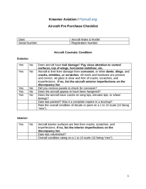 The Ultimate Aircraft Pre Buy Inspection Guide Doc Template | pdfFiller