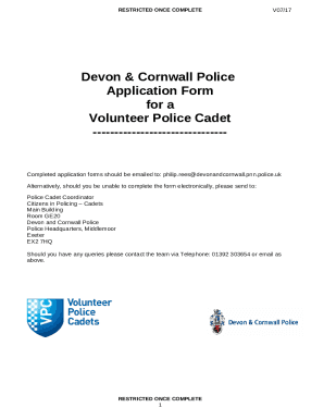 Police Cadets Application Devon and Cornwall Police - penryn-college cornwall sch Doc Template ...