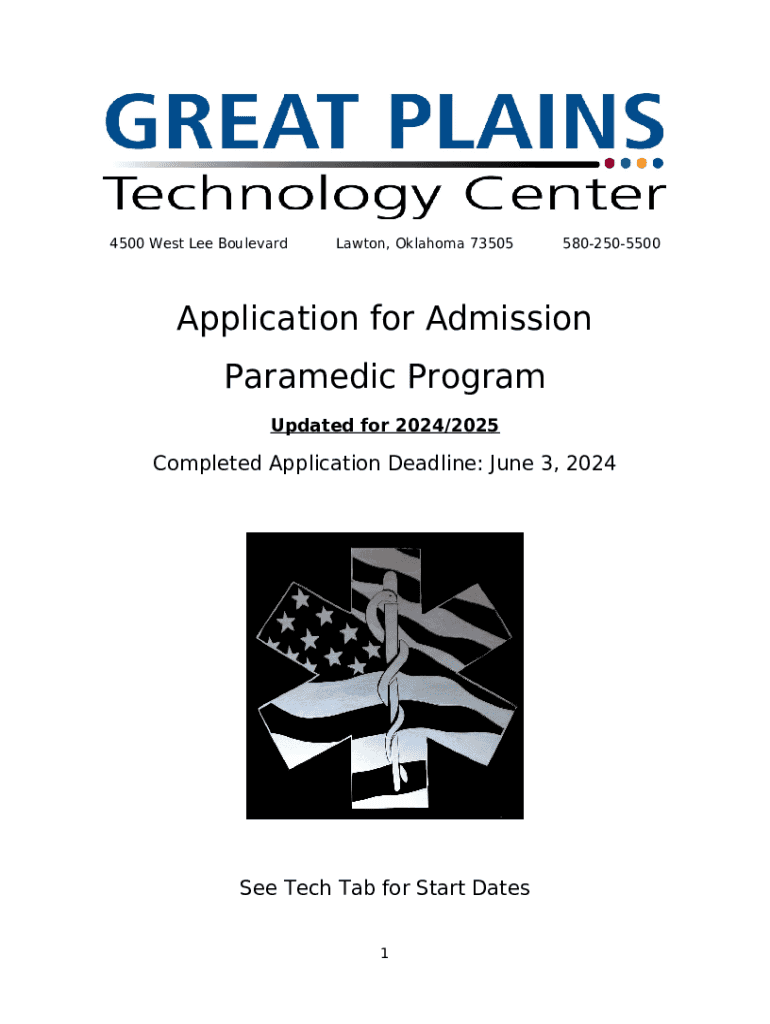 application for admission paramedic Doc Template | pdfFiller
