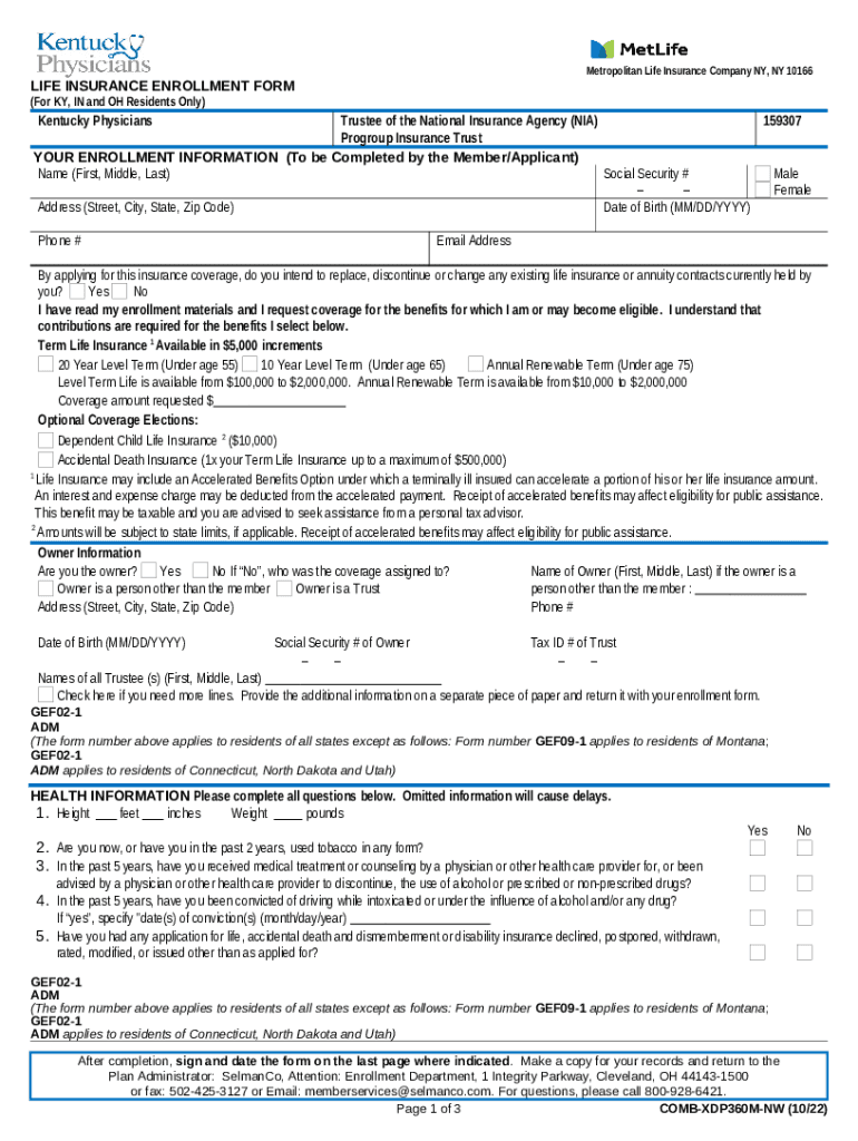 For Life/AD&D/Disability Benefits Insured By ... - SelmanCo Doc ...