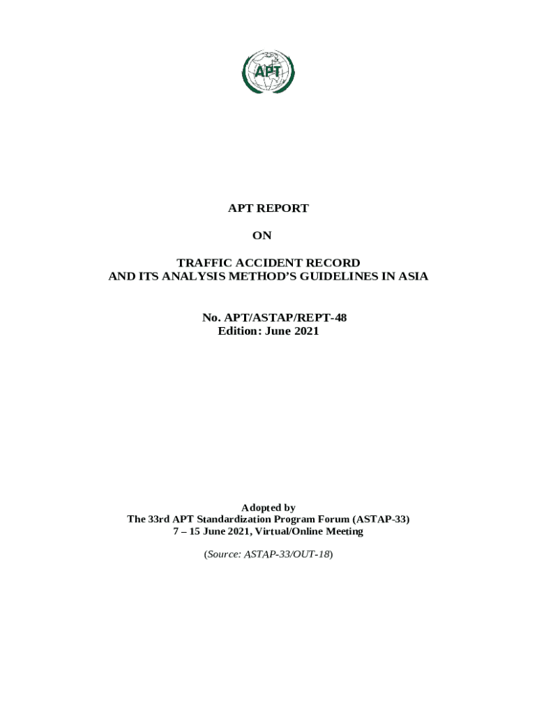 APT REPORT ON TRAFFIC ACCIDENT RECORD ... Doc Template | pdfFiller