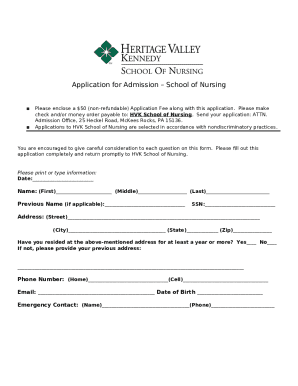 Admission Ination / s Doc Template | pdfFiller