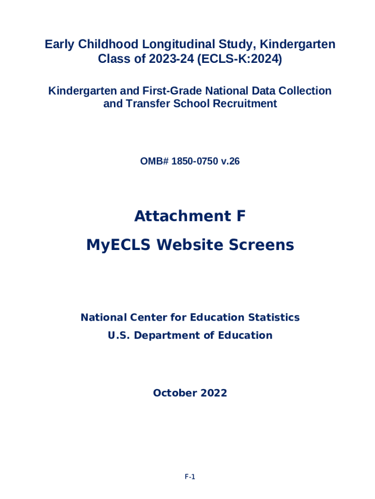 Early Childhood Longitudinal Studies (ECLS) Doc Template | pdfFiller