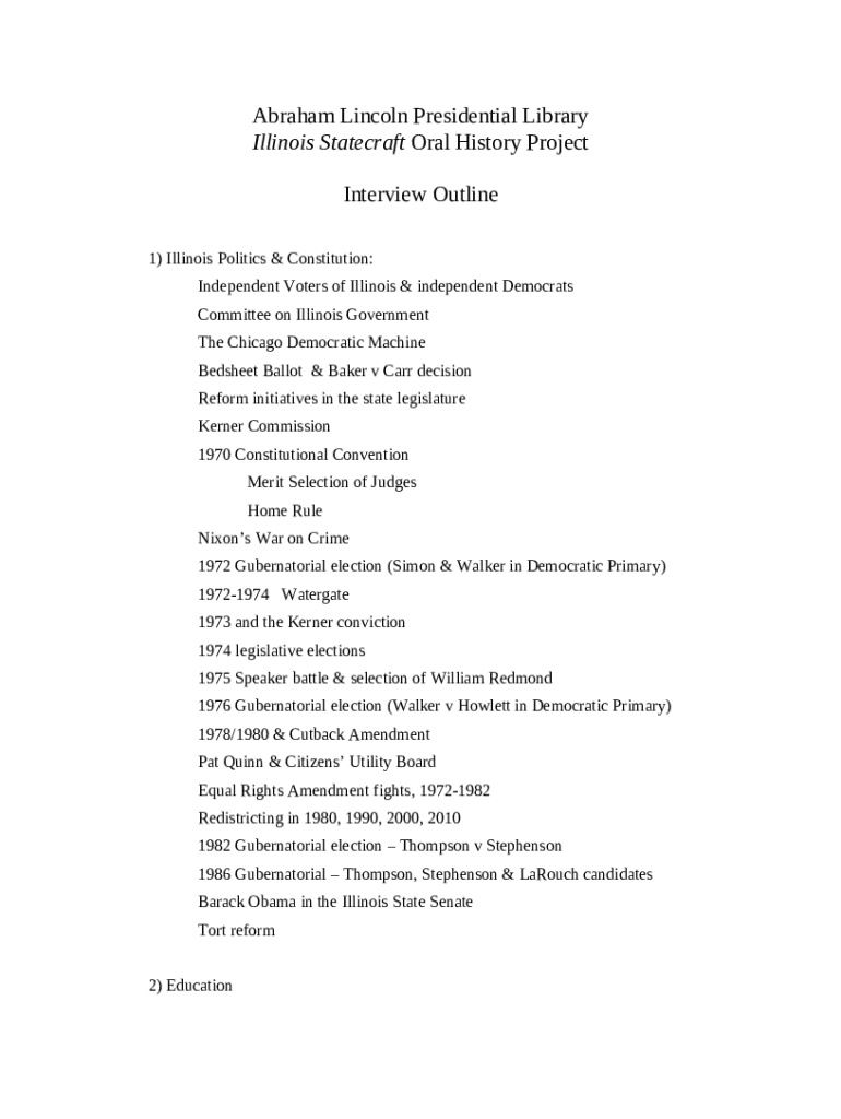 Interviews - Abraham Lincoln Presidential Library and Museum Doc ...