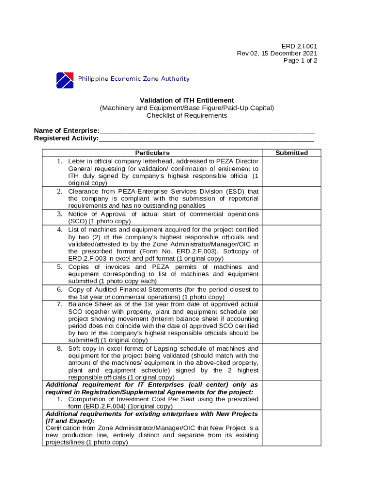 Validation of ITH Entitlement Doc Template | pdfFiller