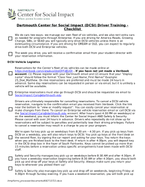 Using DCSI Cars - Social Impact - For You: Students - Dartmouth Doc ...