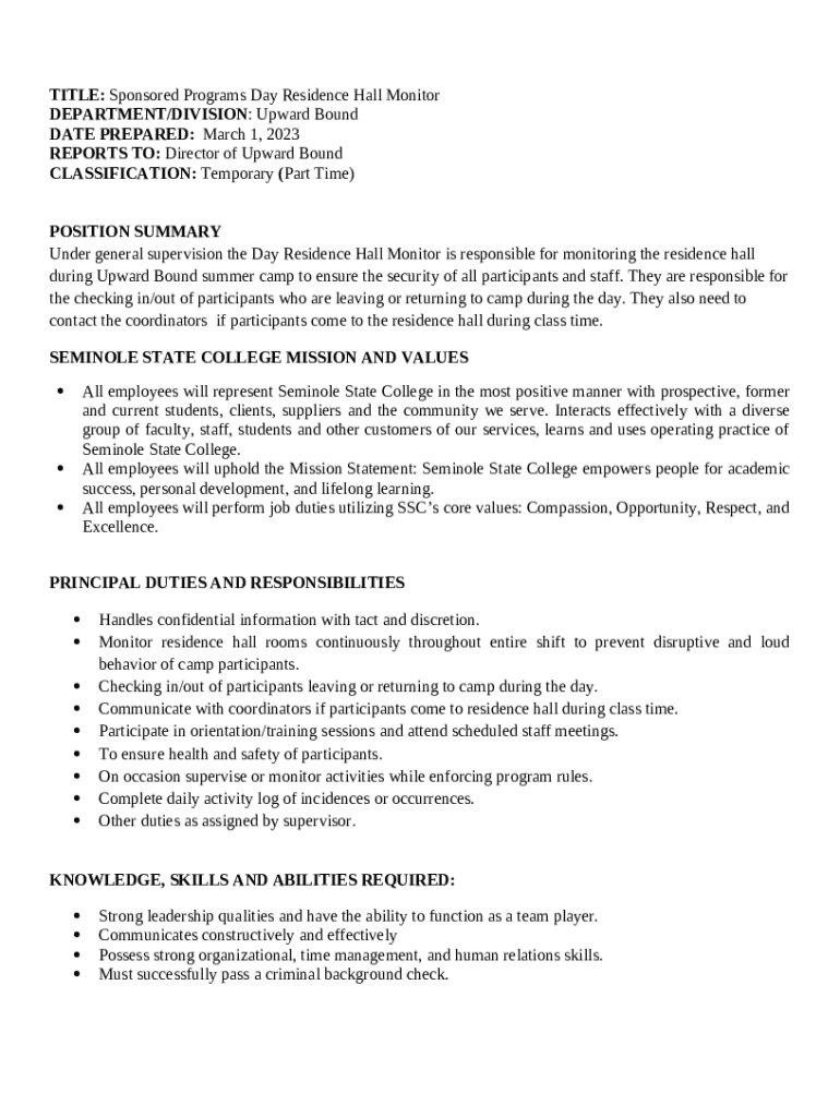 Transition Year Program Coordinator - First People's House Doc Template ...
