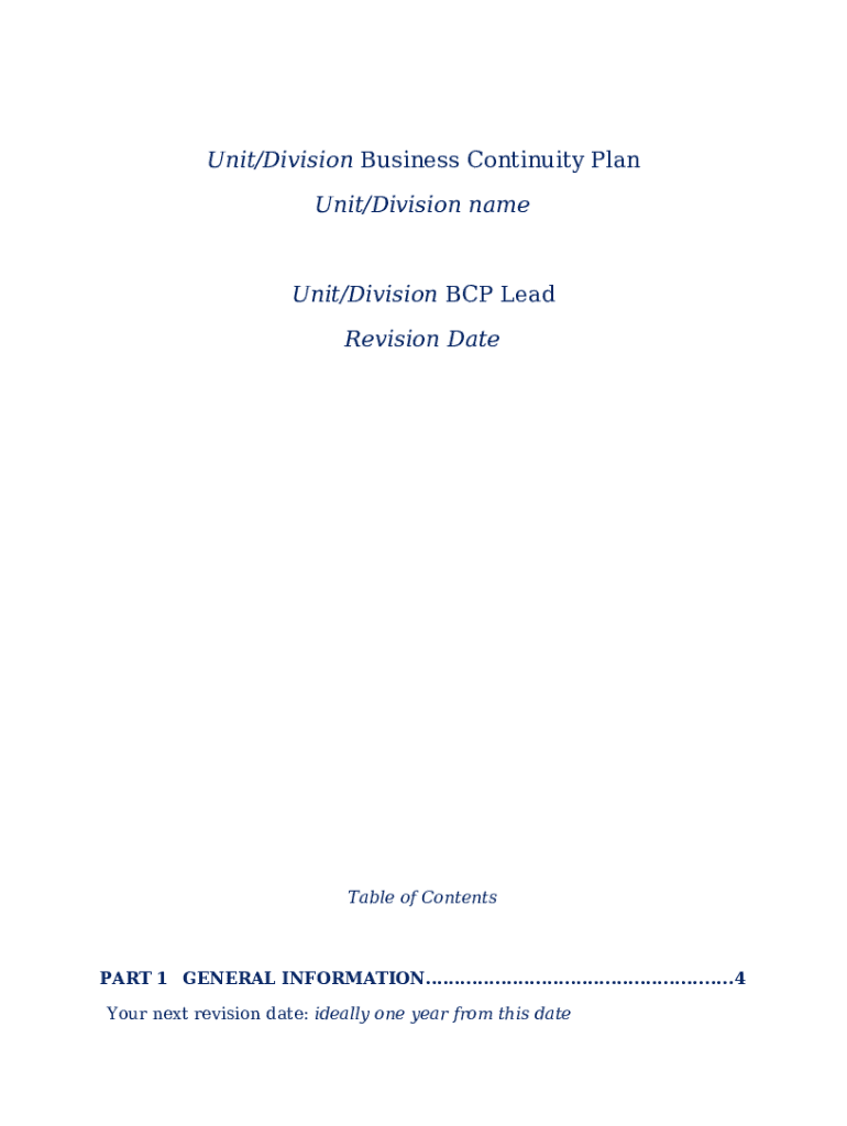 BCP Long Template & Resources Doc Template | pdfFiller