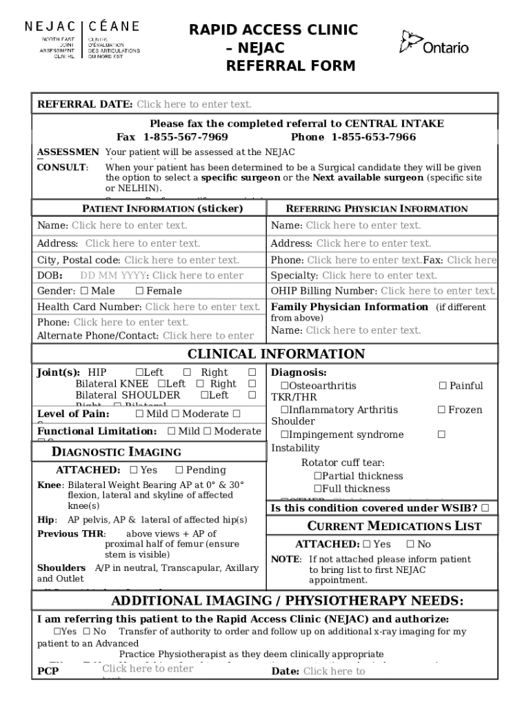 rapid access clinicnejac referral - nbrhc on Doc Template | pdfFiller