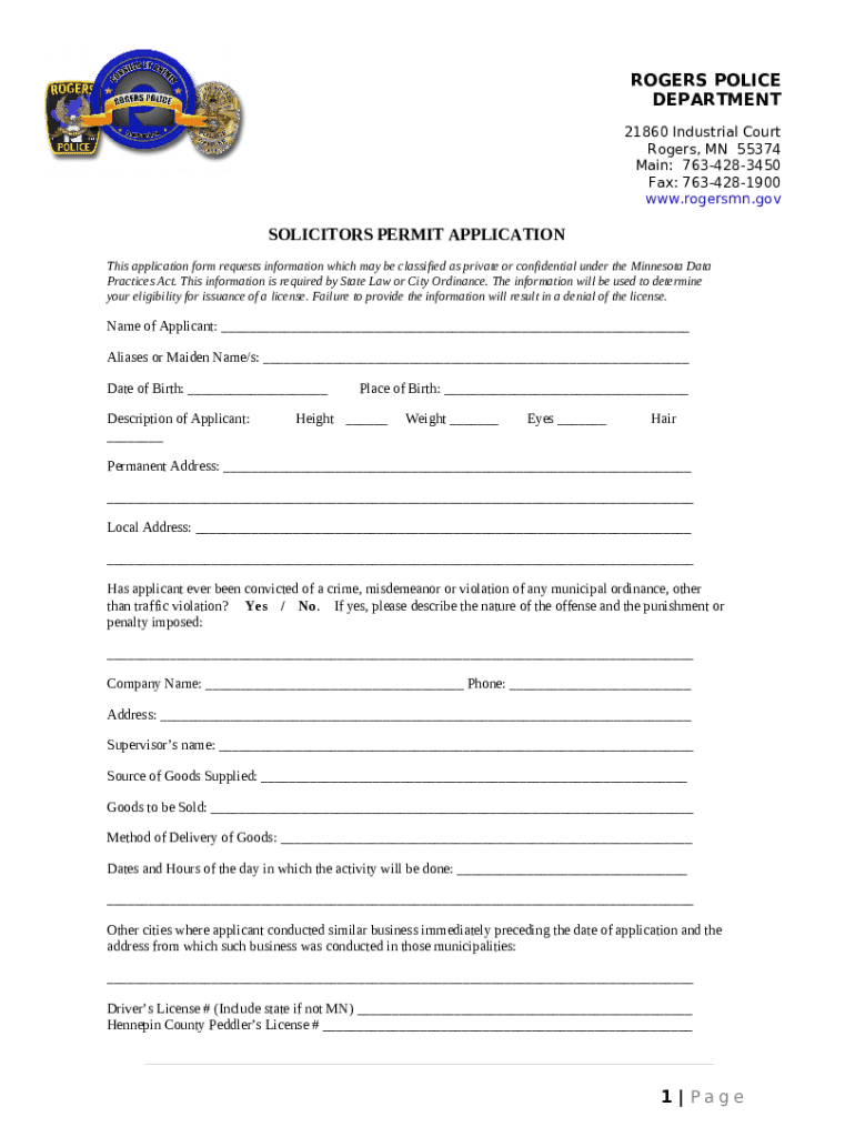 The license I am applying for: Application for Peddlers, ... Doc ...