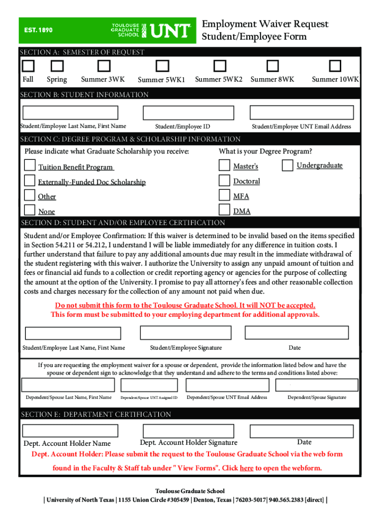 Fillable Online physics unt Graduate Handbook - UNT Physics ...