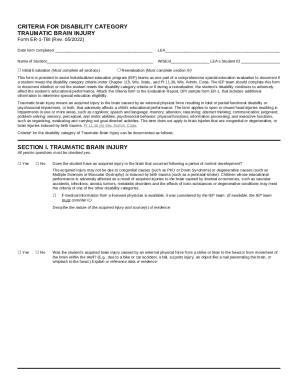 Traumatic Brain Injury Criteria English - dpi wi Doc Template | pdfFiller