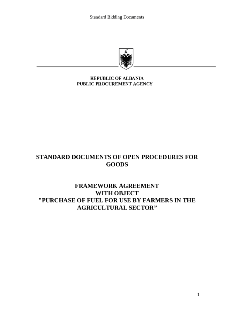 standard documents of open procedures for goods framework ...