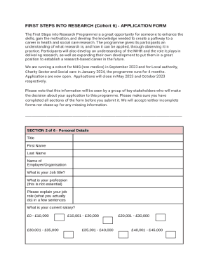 First Steps into Research (Cohort 6) - Application . ... Doc Template ...