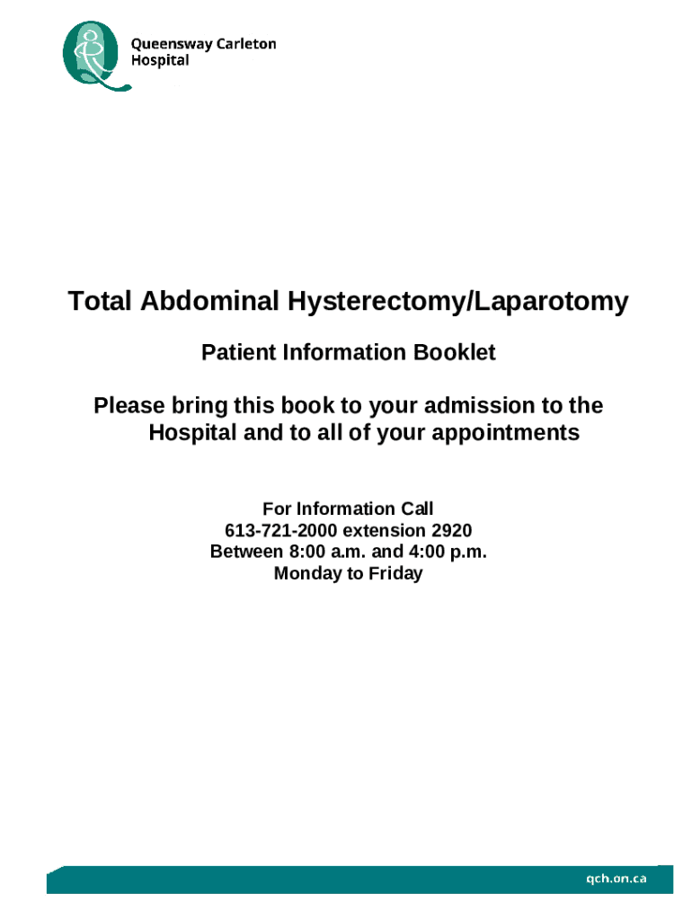 About Your Total Abdominal Hysterectomy and Other ... Doc Template ...