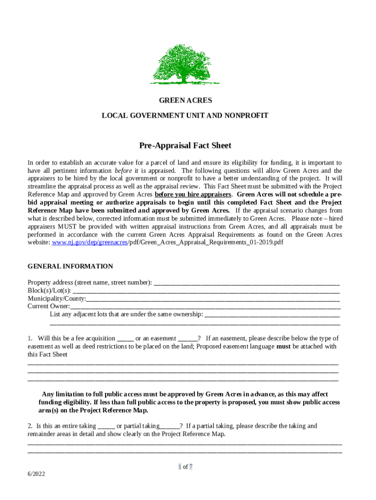 Green AcresLocal and Nonprofit Assistance Program - NJDEP Doc Template ...