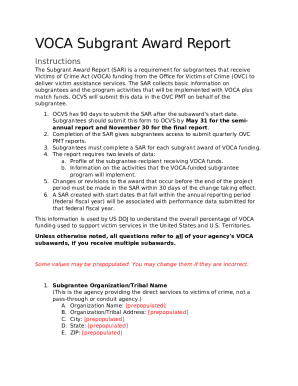voca: federal award responsibilities victim of crime act Doc Template ...