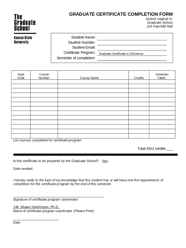 Graduate Degrees and certificates - Kansas State University Doc ...