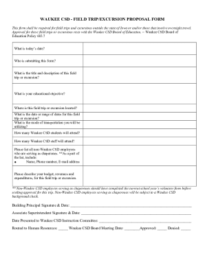 Fillable Online REQUEST FOR FIELD TRIPS/EXCURSIONS Fax Email Print ...
