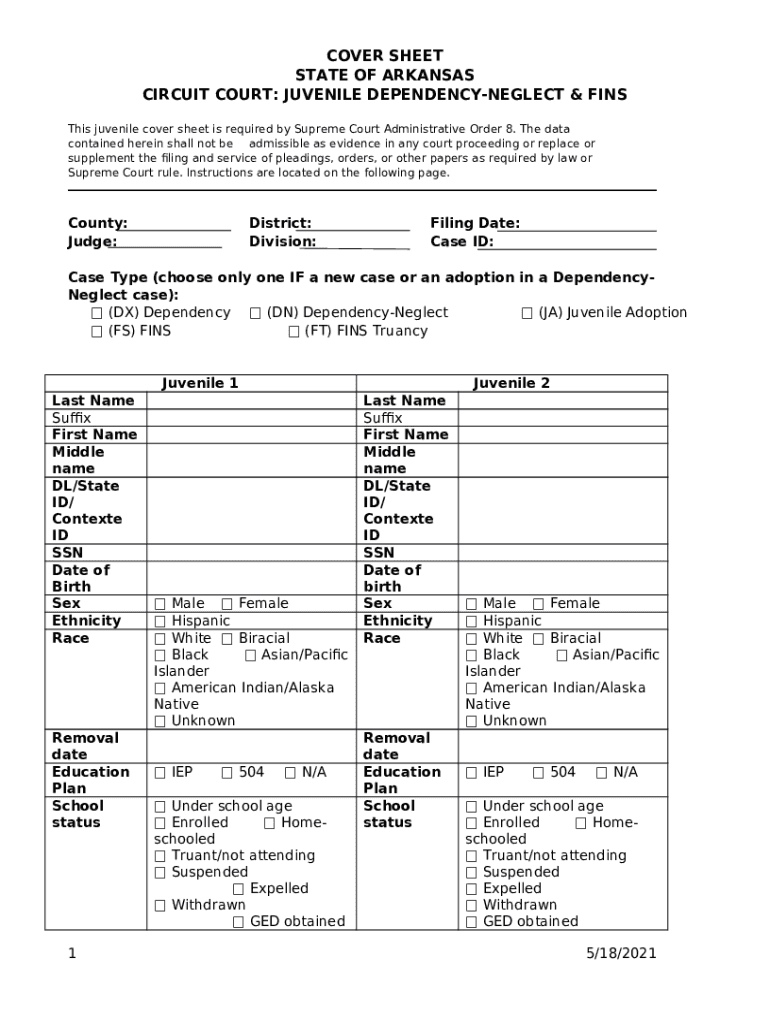 JUVENILE EJJ - DISPOSITION SHEET Doc Template | pdfFiller