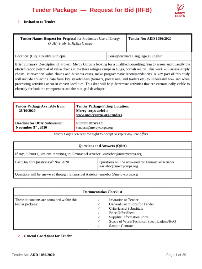 Request for Proposal - Construction of an Energy Hub Doc Template ...