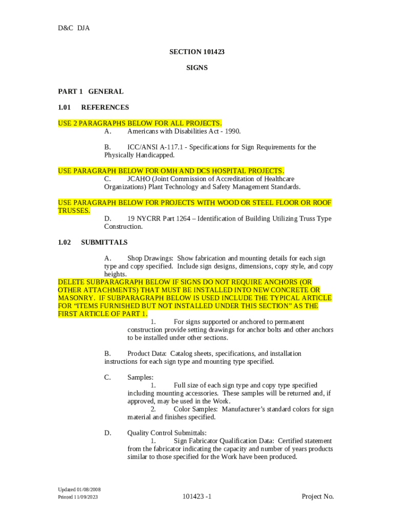 Compliance With ANSI A117.1 Standards Doc Template | pdfFiller