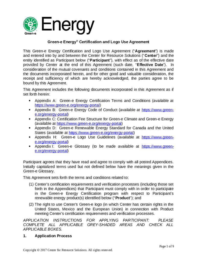 Green-e Energy Code of Conduct for Canada and the ... Doc Template ...