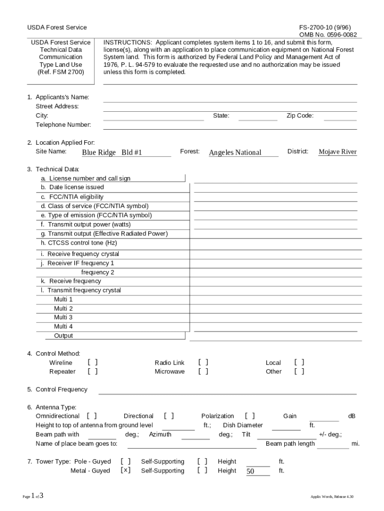 A Compilation of US Forest Service Manual and Handbook ... Doc Template ...
