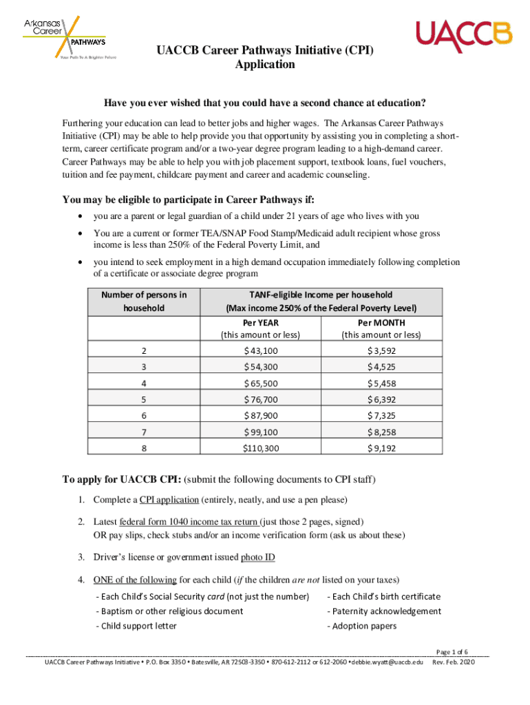 Fillable Online UACCB Career Pathways Initiative (CPI) Application Fax Email Print - pdfFiller